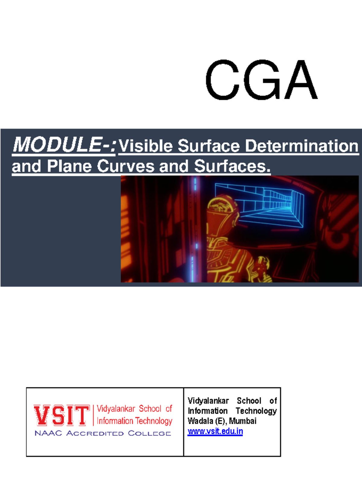 UNIT 3 computer graphics and animation - CGA ####### Vidyalankar School ...