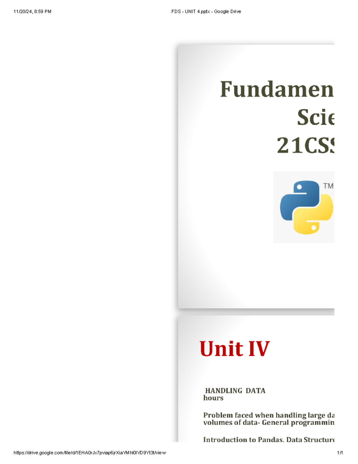 FDS - UNIT 4 - fds ppt - Fundamentals of Data Science - Page 1 of 83 Fundamentals of Data ...