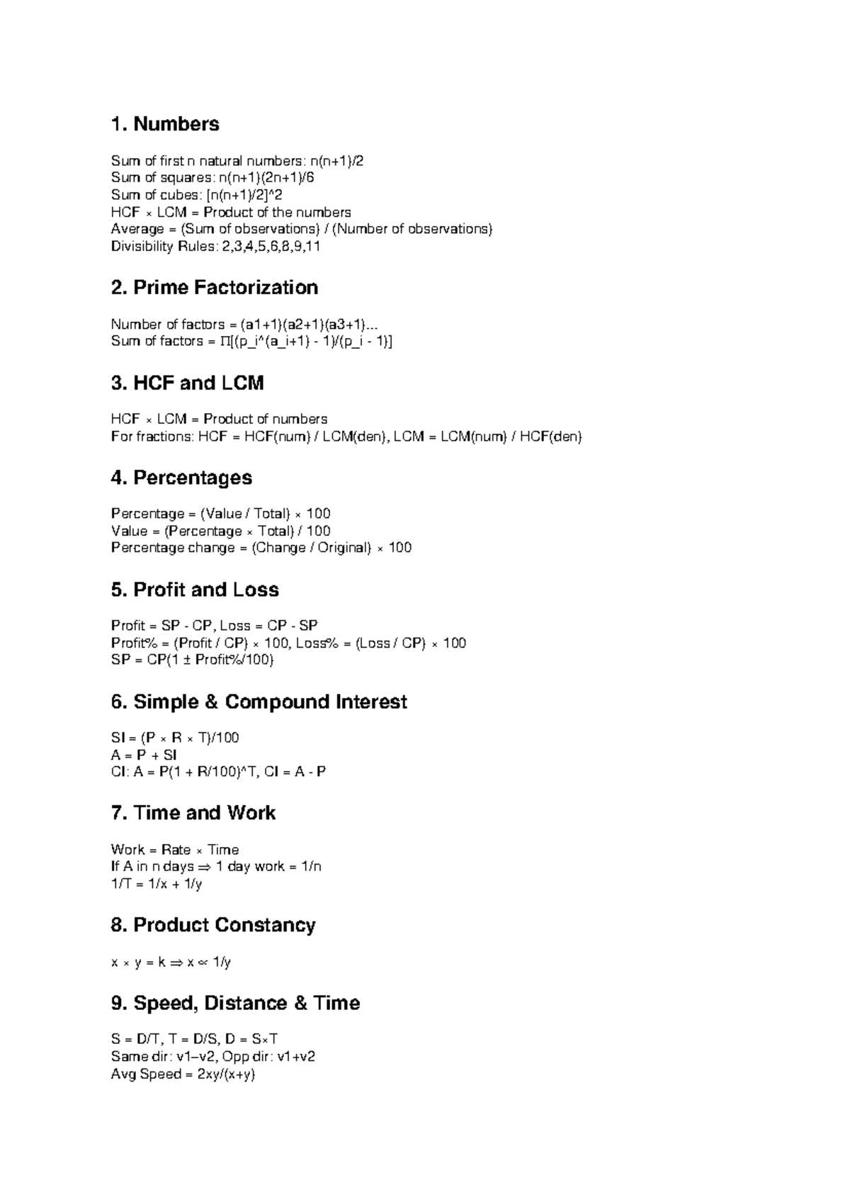 GATE Aptitude Formulas 2025: Key Concepts and Calculations - Studocu