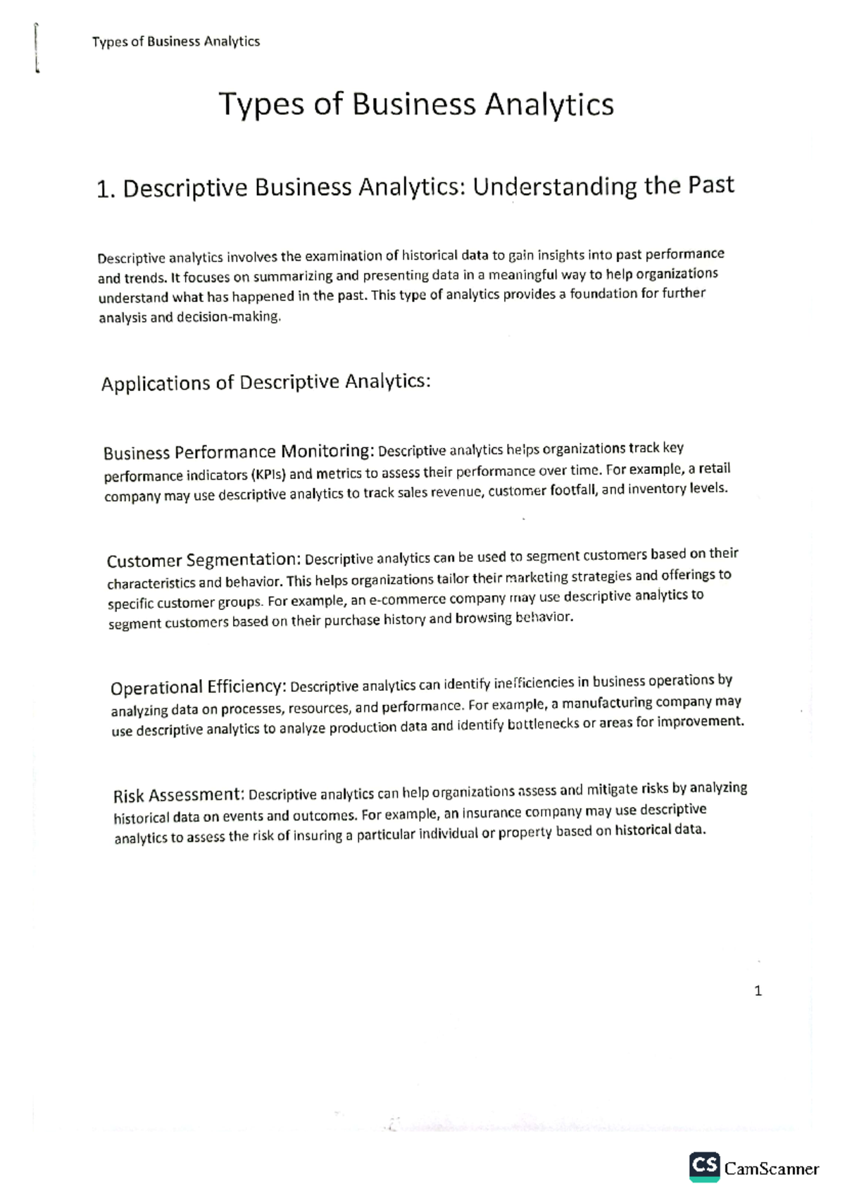 Types of Business Analytics: Overview and Key Concepts - Studocu