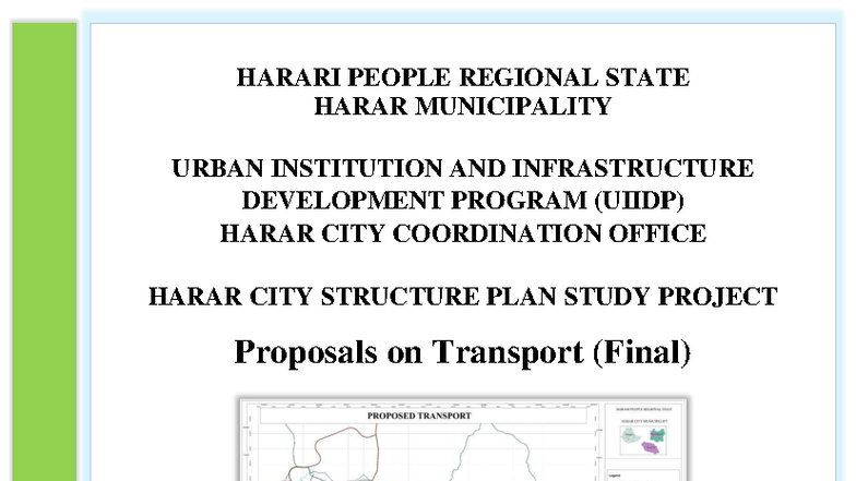 HAR 2022: Harar City Structure Plan - Transport Proposals (Final) - Studocu