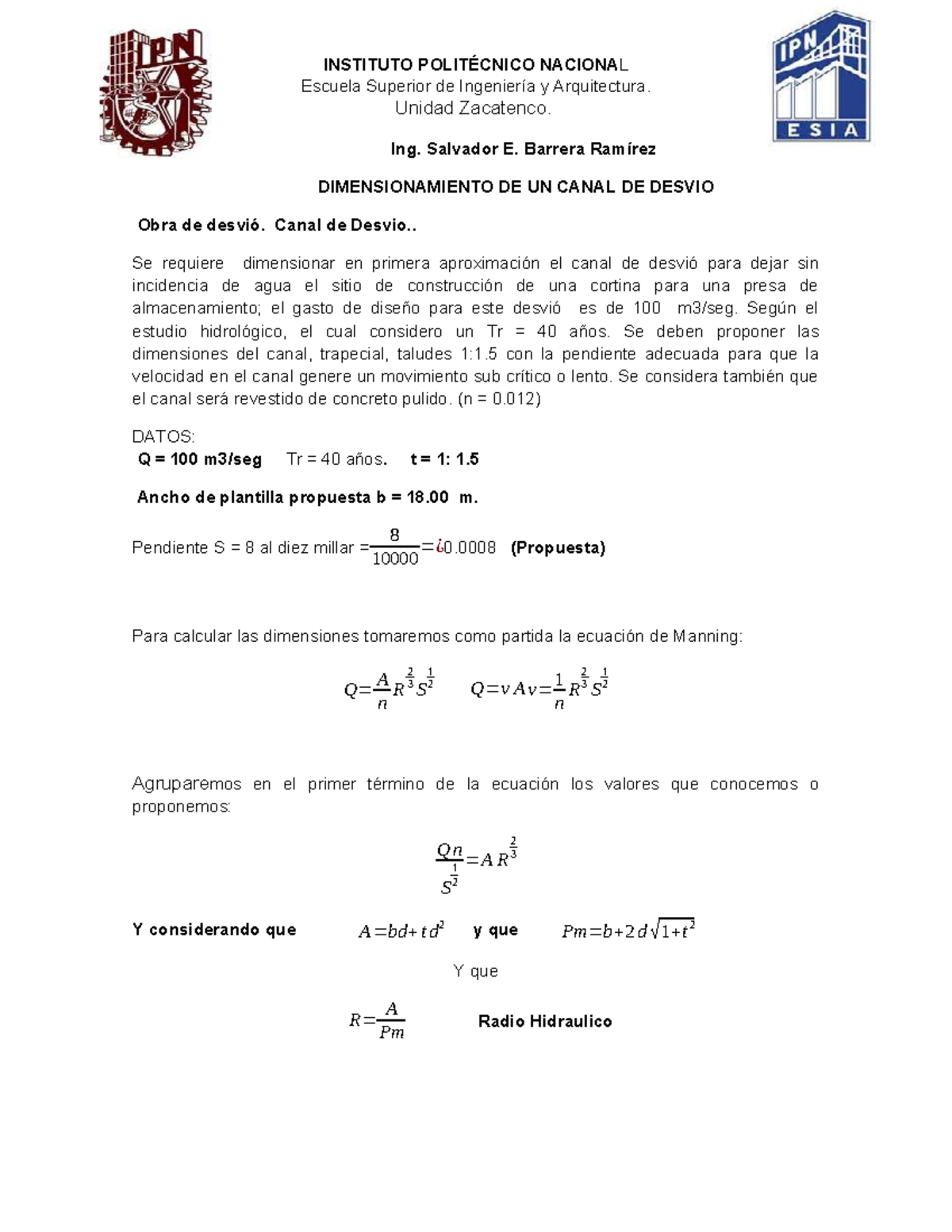 CALCULO DEL VOLUMEN EXTRAORDINARIO - Escuela Superior de Ingeniería y ...