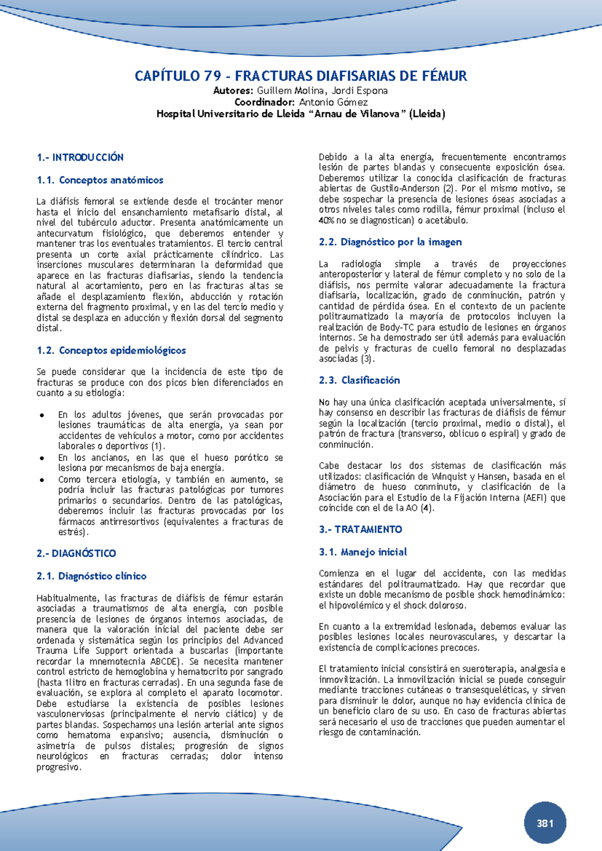 Capítulo 79: Fracturas Diafisarias de Fémur - Análisis y Tratamiento ...
