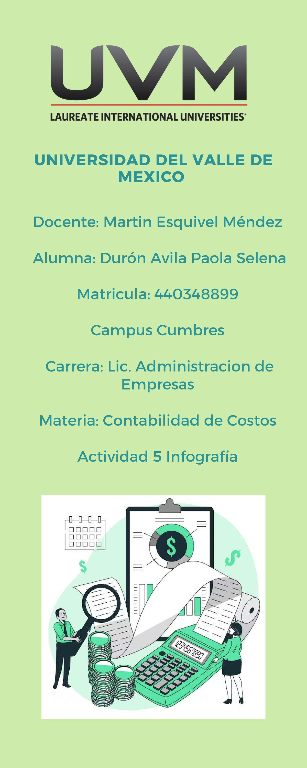 Contabilidad de Costos: Actividad Infográfica - UVM - Studocu