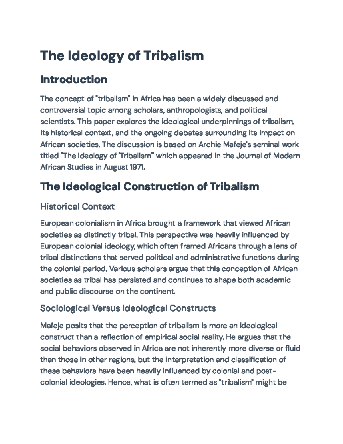 The Ideology of Tribalism: Historical Context & Modern Implications ...