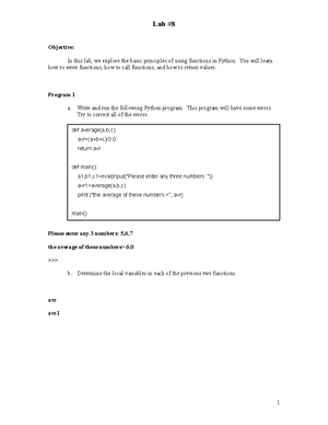 Lab6 - Lab 6 Python Programming assignment. - Lab Computing with ...