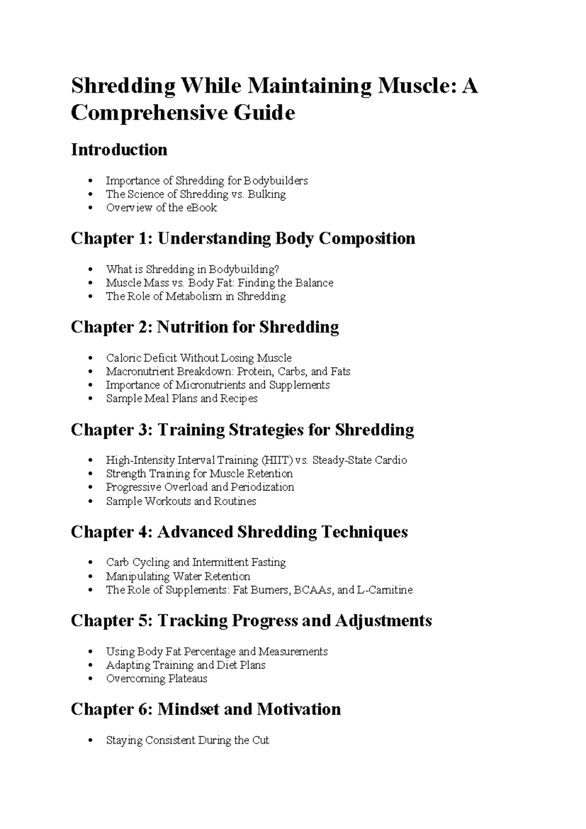 Shredding While Maintaining Muscle: A Bodybuilder's Guide to Success ...