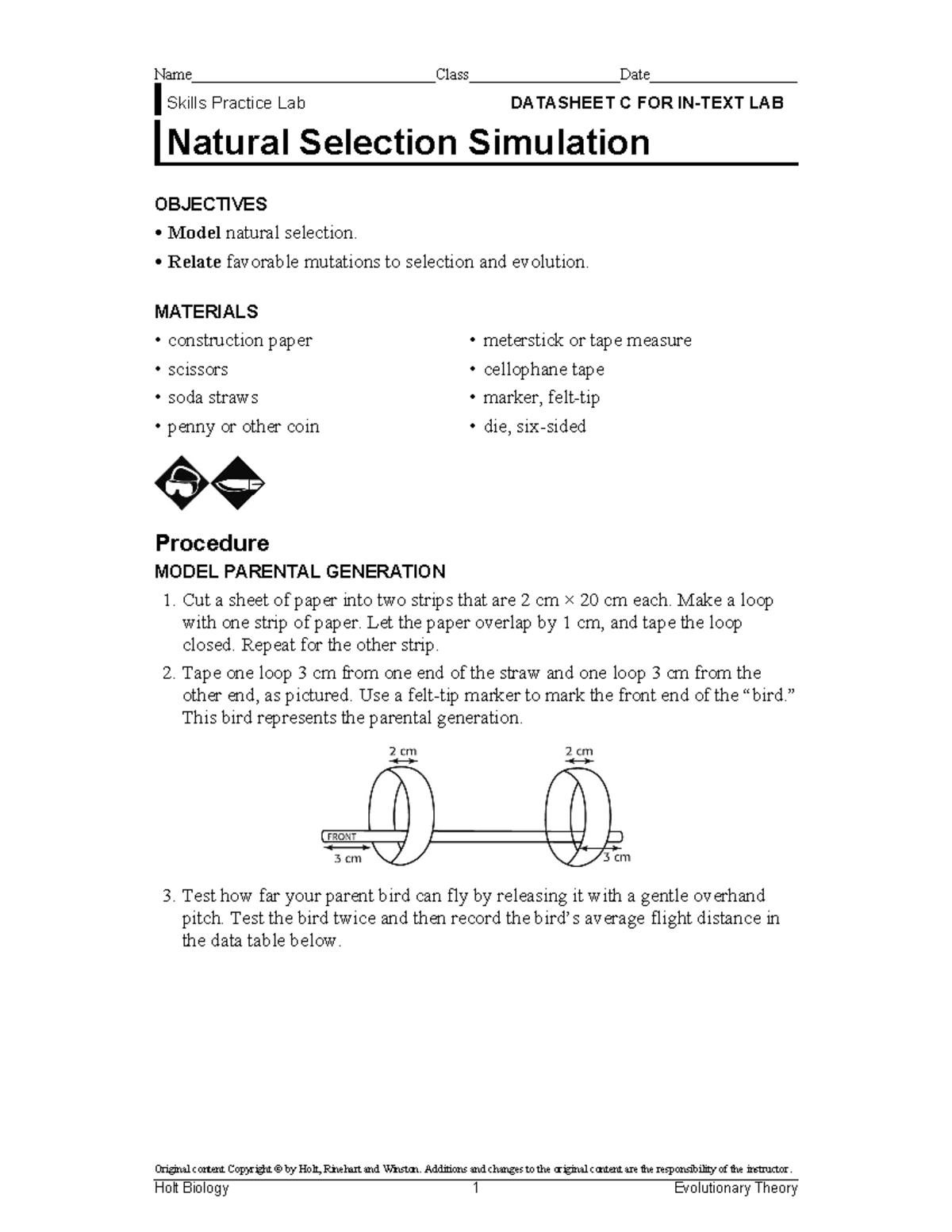Natural Selection Simulation Lab - Holt Biology 1 - Studocu