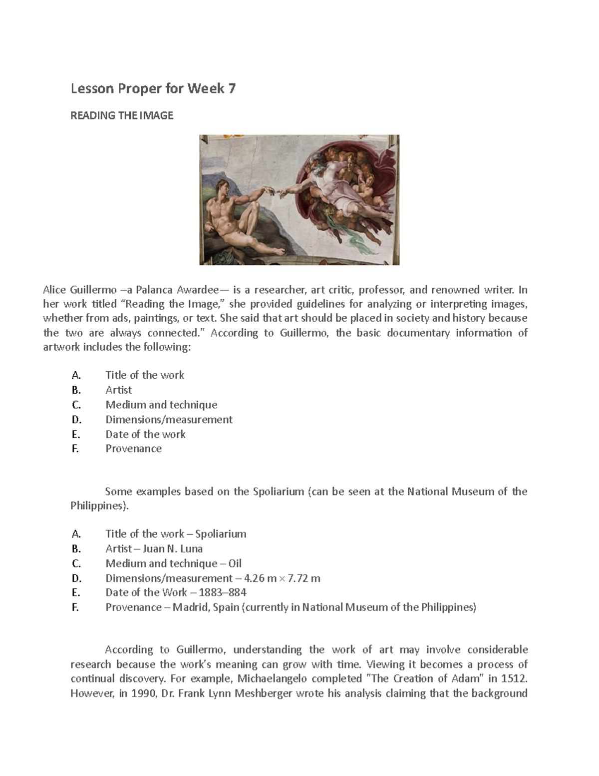 Art Appreciation: Analyzing Images in Society and History - Week 7 ...
