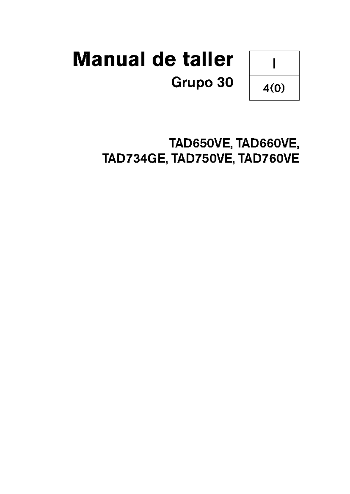 Manual de Taller Volvo Penta TAD734GE - Grupo 30 - Studocu