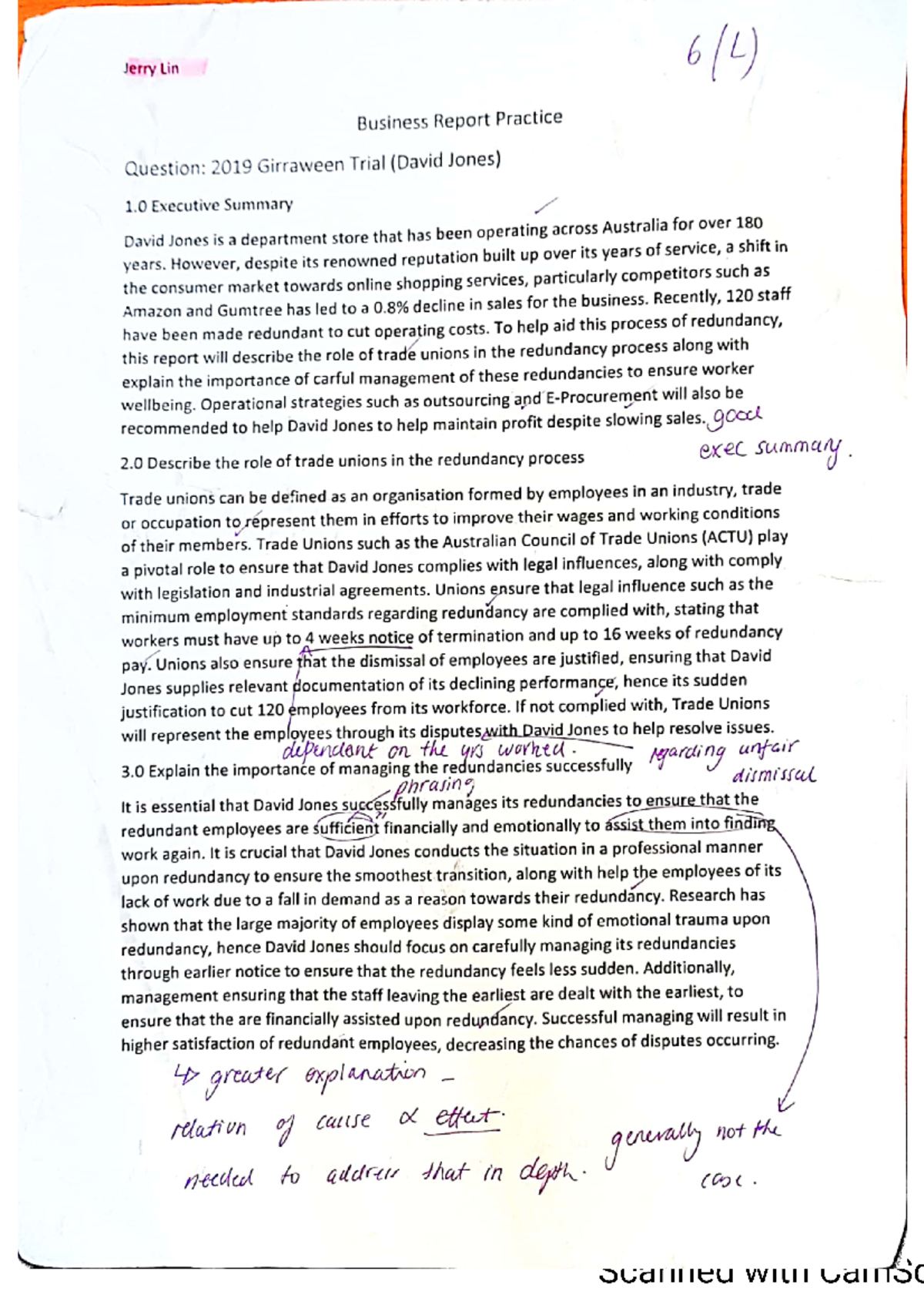 Band 6 Business Report: Past HSC Questions & Insights - Studocu