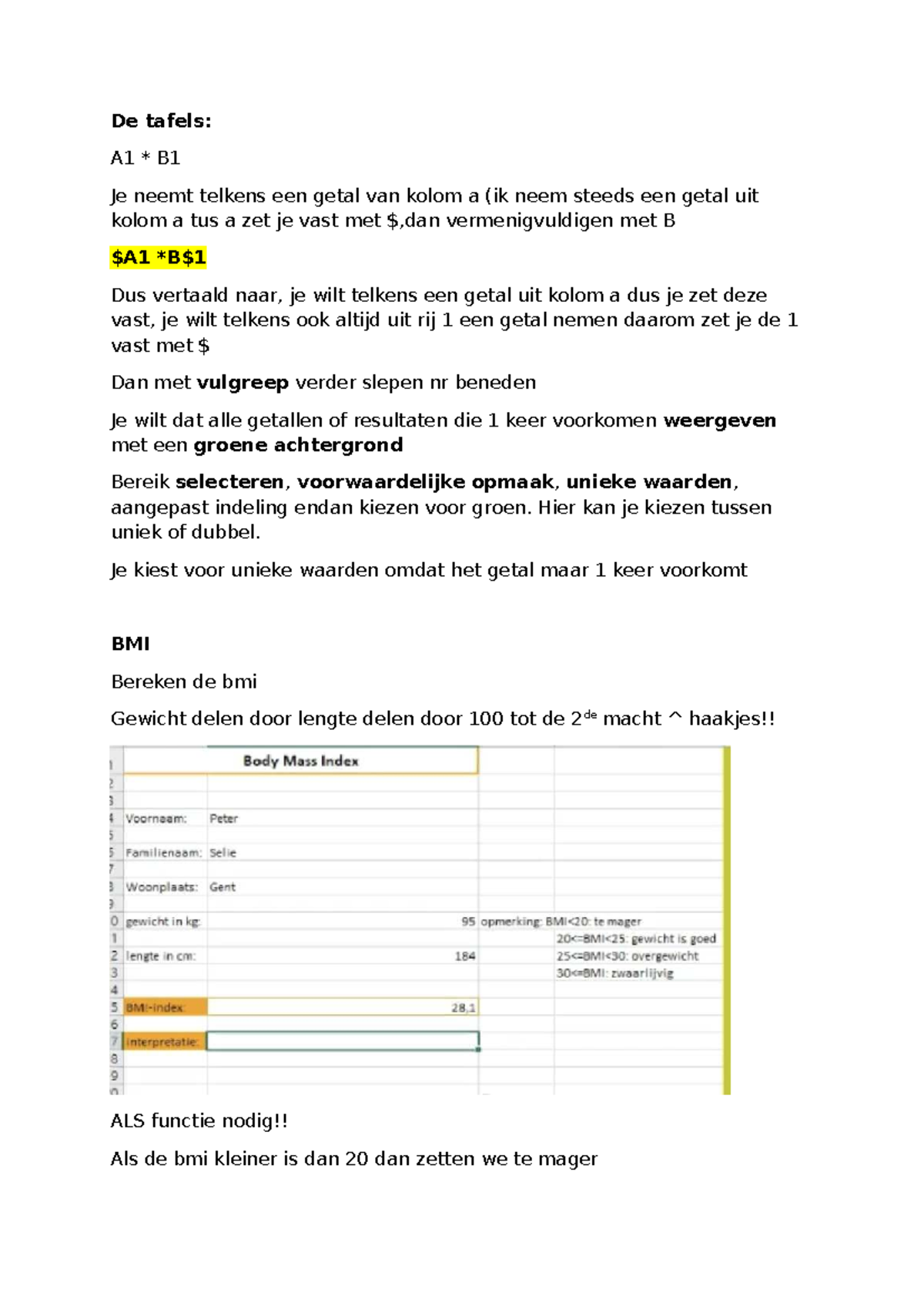Excel Advanced Syllabus: Gegevensvalidatie en Voorwaardelijke Opmaak ...