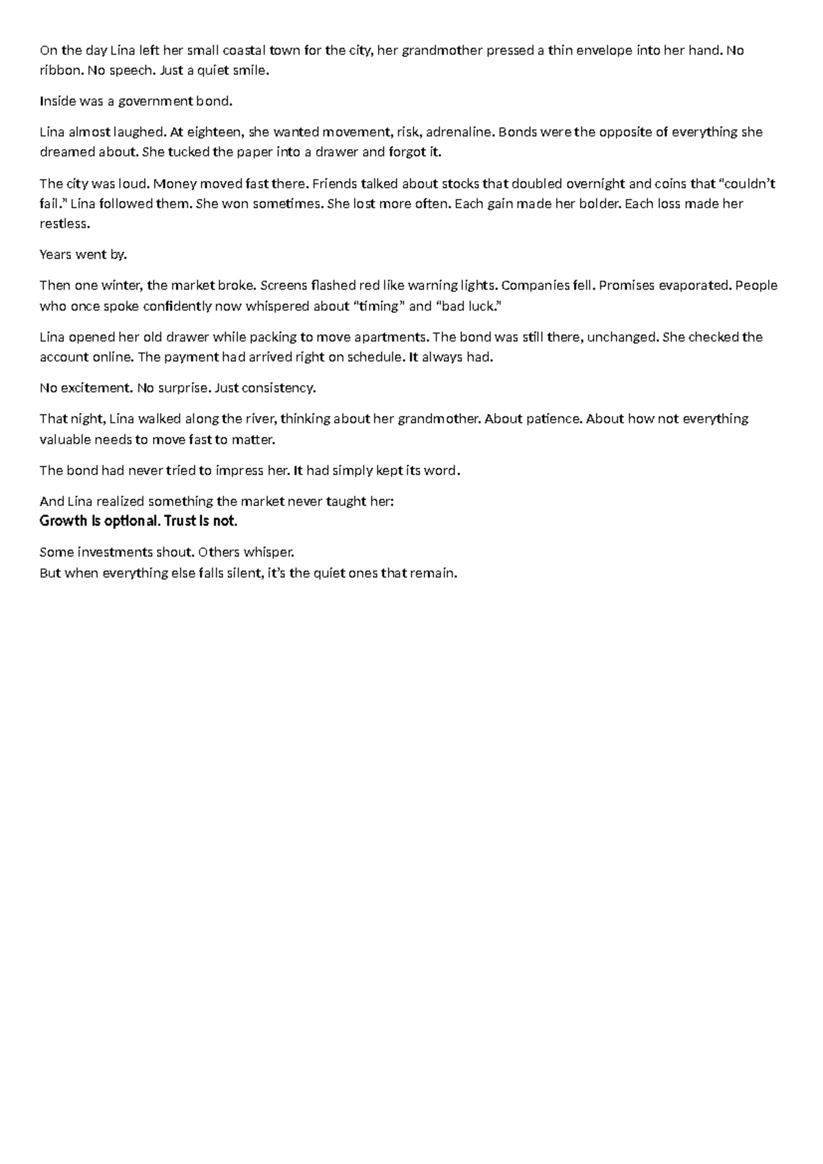 ENG 101 Essay: A Bond That Kept Its Word - Studocu