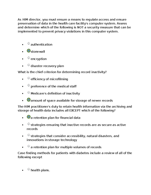 Health Data Content & Standards (HIM 1-4) Overview and Key Concepts - Studocu