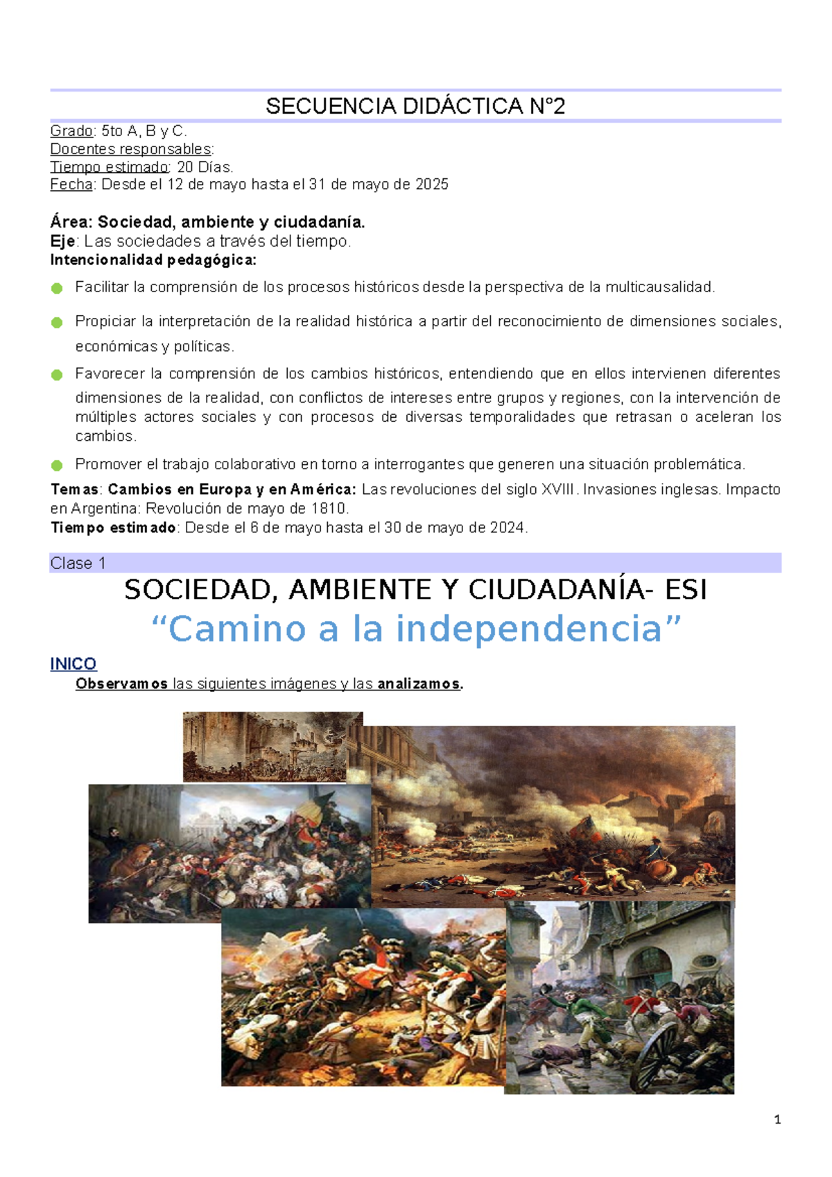 SECUENCIAS DIDÁCTICAS 5TO GRADO: SOCIEDAD Y CIUDADANÍA - Studocu