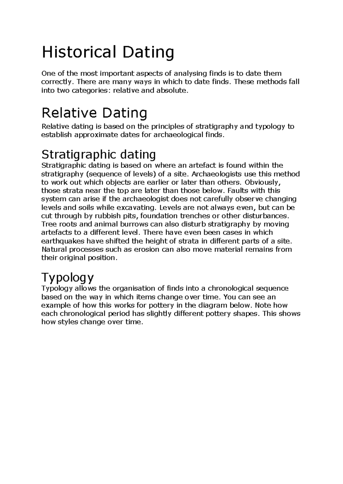 Historical Dating Methods: Relative and Absolute Techniques - Studocu