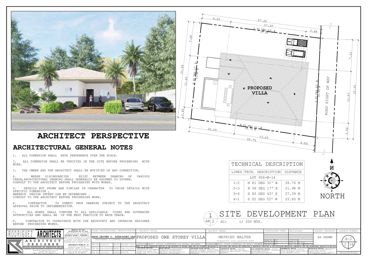 Architectural Design Notes for Proposed Villa Project AR 2 - Studocu
