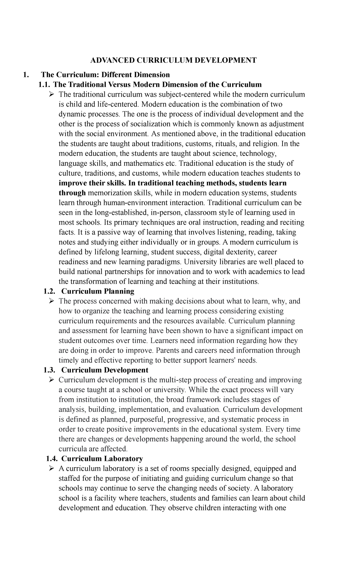 Advanced Curriculum Development - ADVANCED CURRICULUM DEVELOPMENT The ...