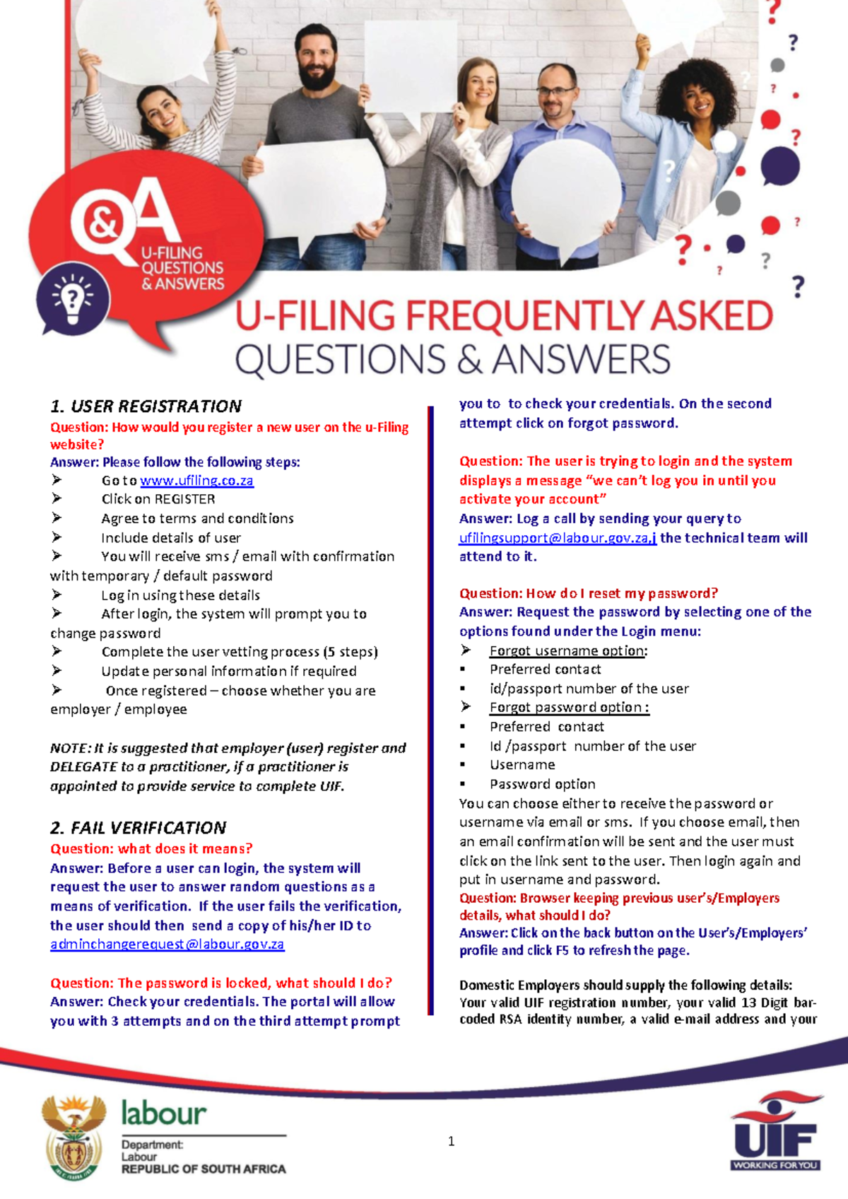 UIF Ufiling FAQ: User Registration & Practitioner Guide - Studocu