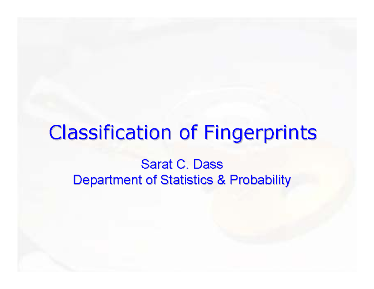 802 FPClassification - Fingerprint Classification Overview and Methods ...