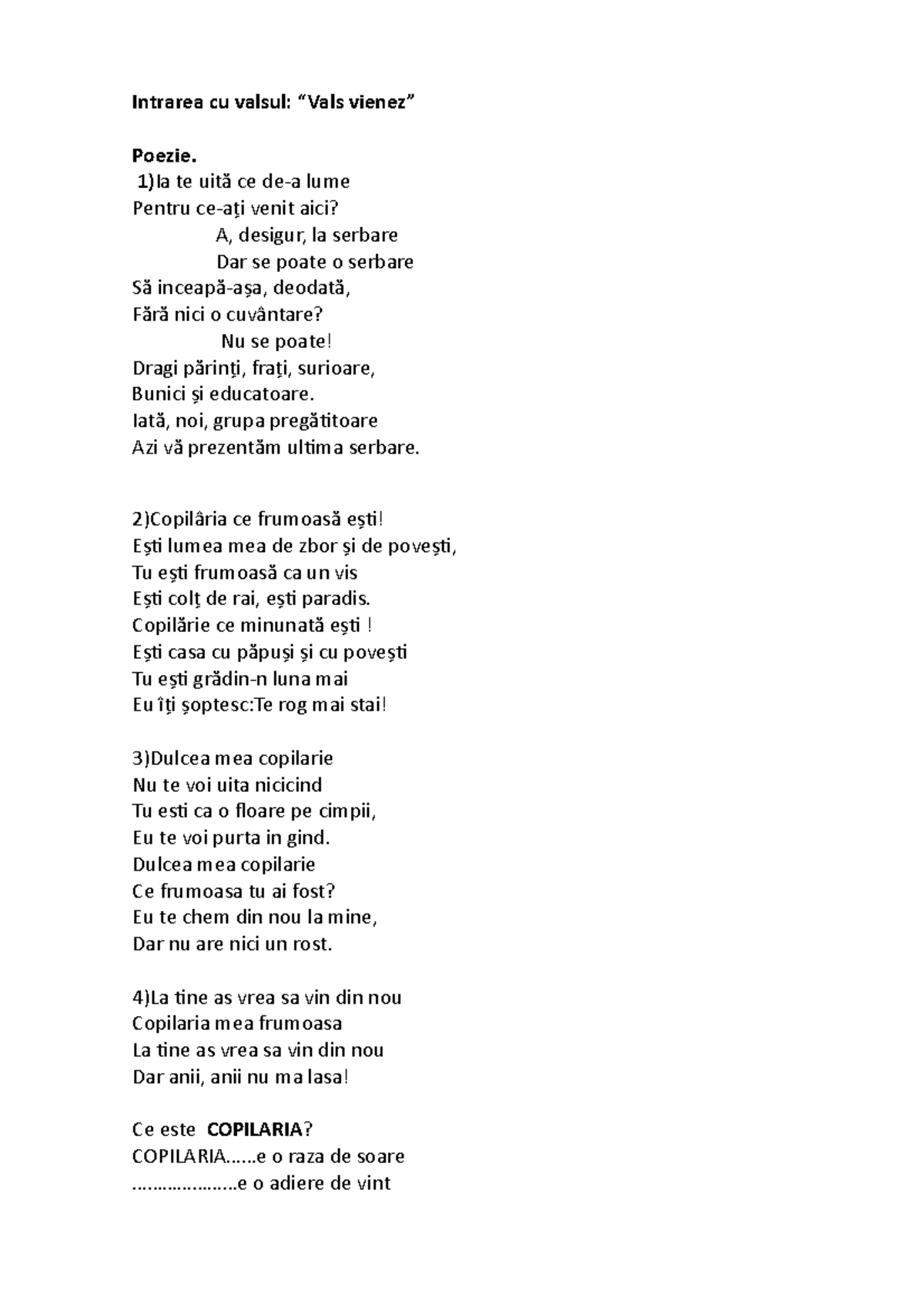 ADIO Gradinita 2021 - serbare - Intrarea сu valsul: “Vals vienez ...