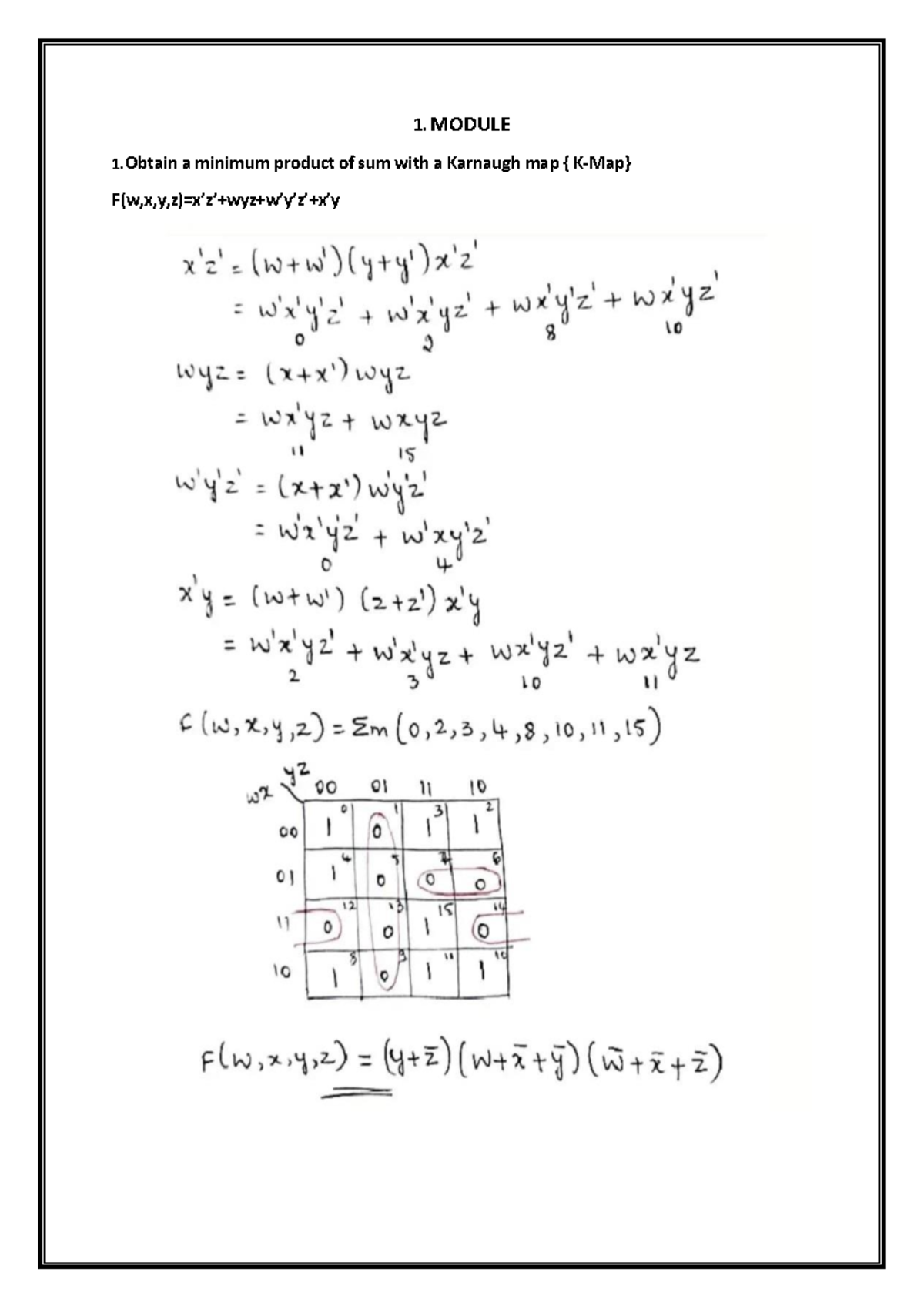 DDCO 1: Boolean Functions, Karnaugh Maps, and Circuit Design Notes ...