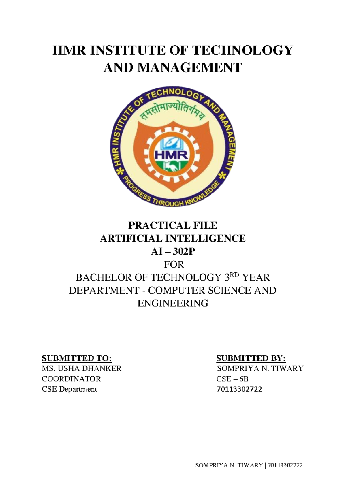 AI 302P Practical File: Programming in PROLOG for B.Tech CSE 3rd Year - Studocu