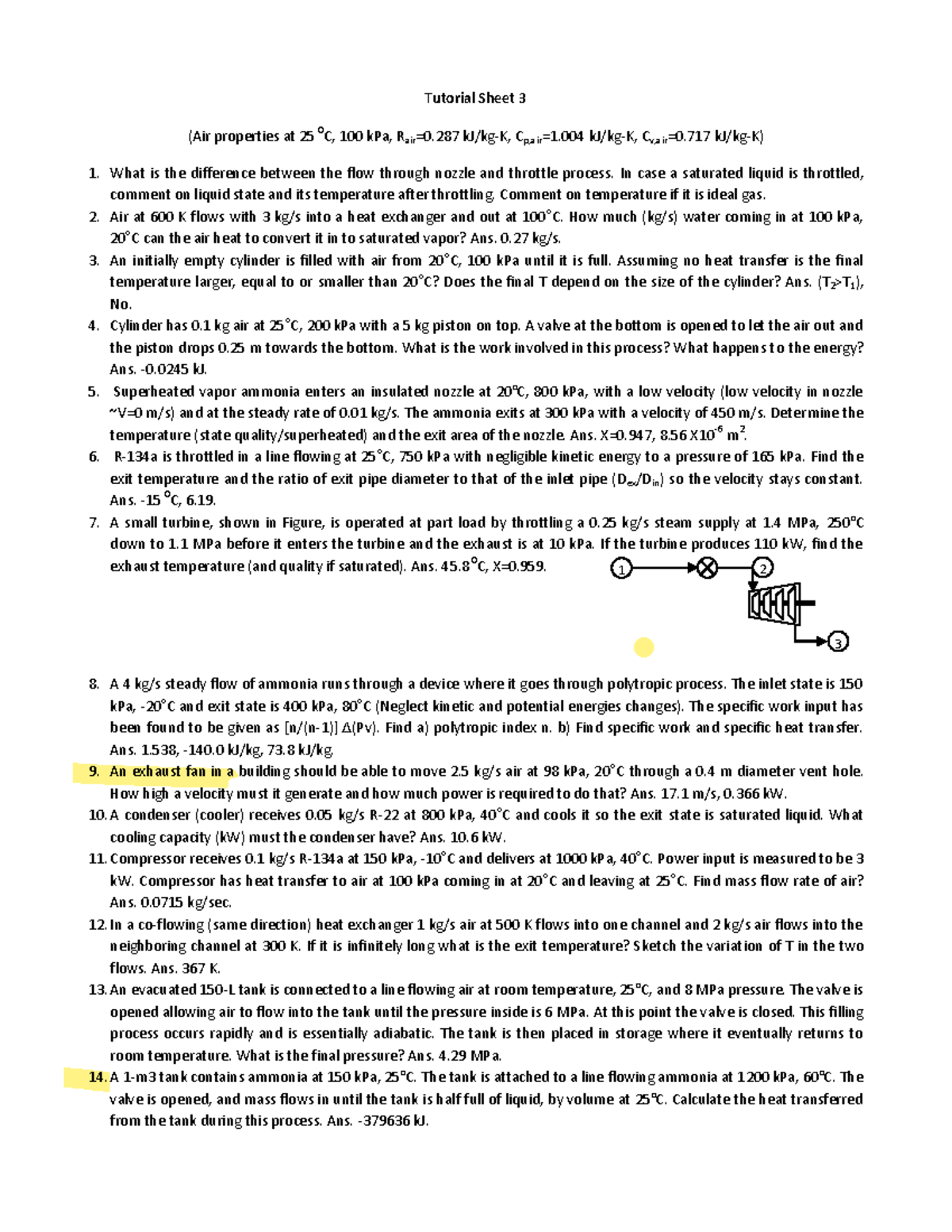 Tutorial-3 (ME-206) - Assignment on First Law of Thermodynamics - Studocu