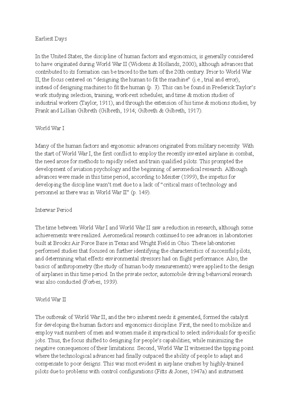 History and Development of Human Factors & Ergonomics: WWII to Present ...
