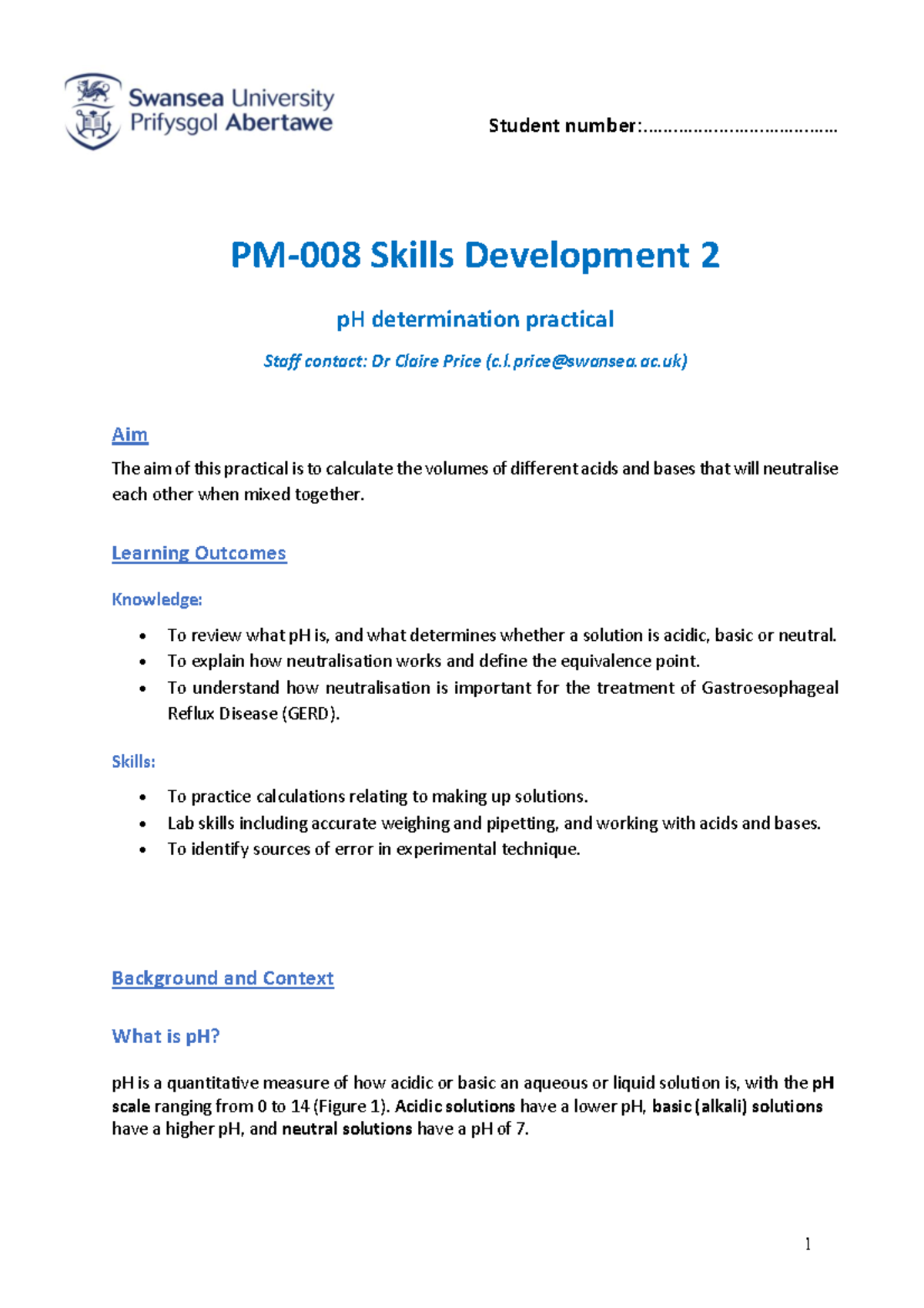 PM-008 Skills Development 2: pH Determination Practical - Studocu