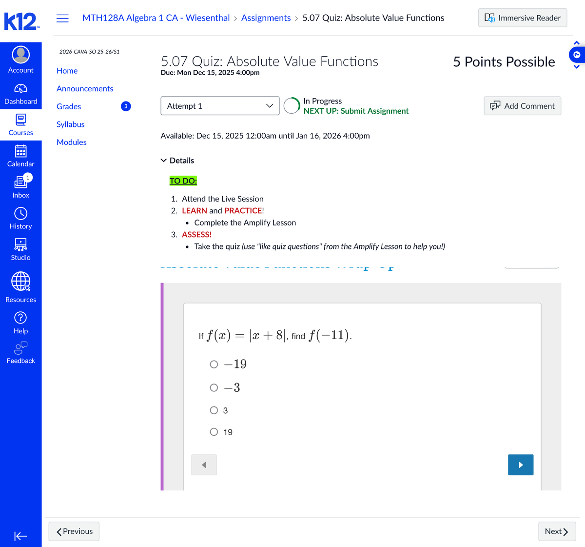 MTH128A Final Quiz: Absolute Value Functions - Studocu
