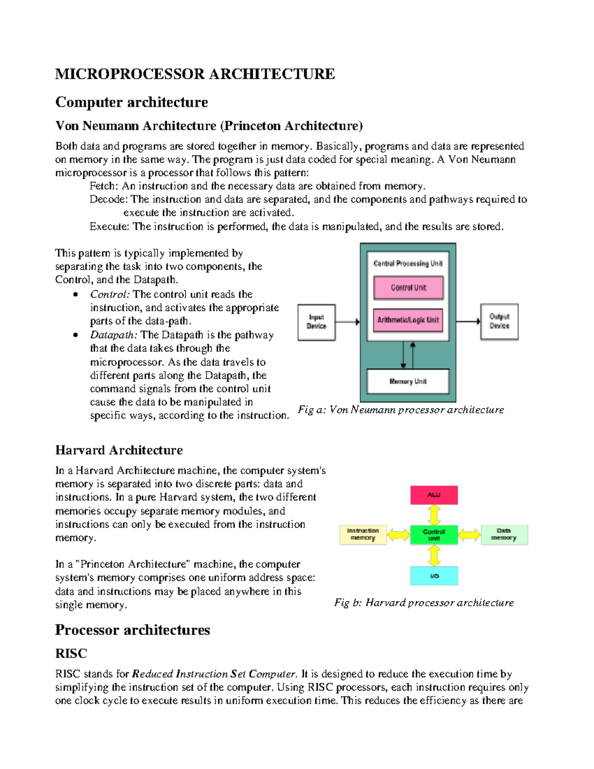 Microelectronics TP2 Evolution and Architecture - MICROPROCESSOR ...