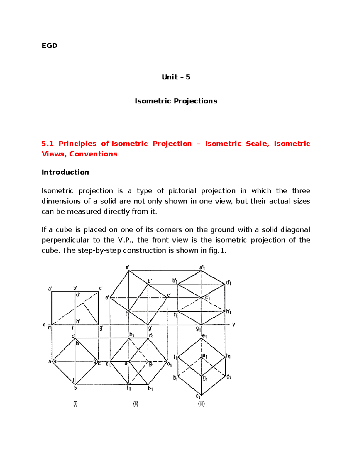 EGD 5 - Principles of Isometric Projections and Isometric Scale ...