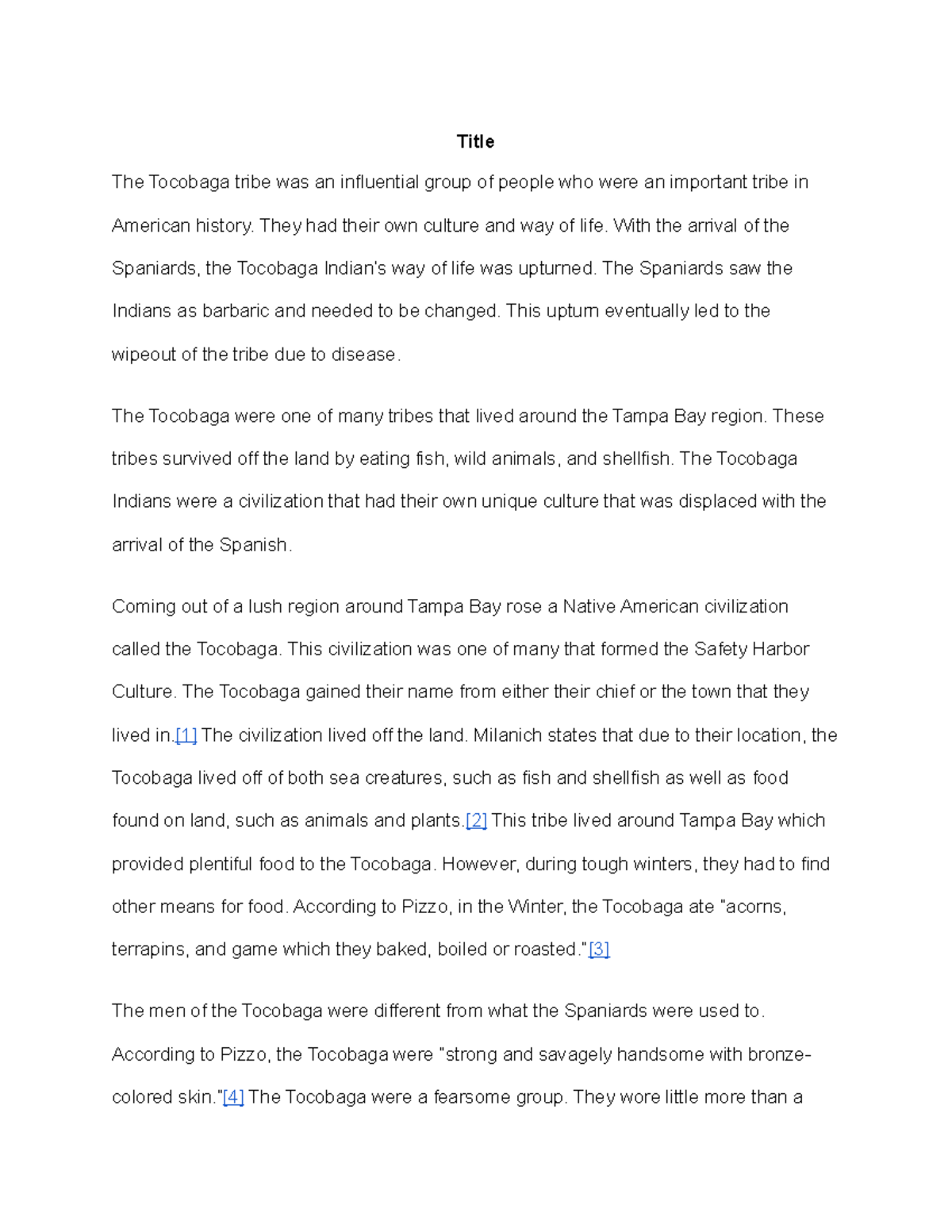 Tocobaga Native Florida Indians - Title The Tocobaga tribe was an ...