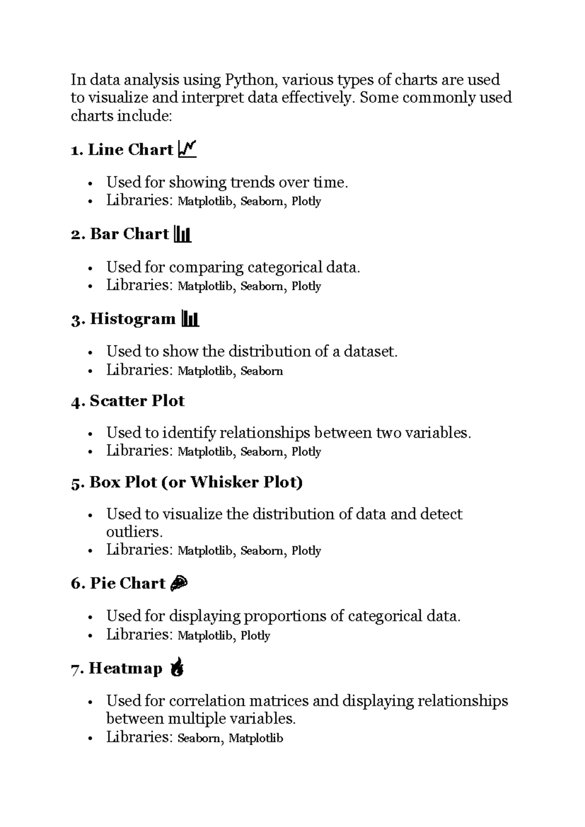 Types of Charts in Data Analysis - Matplotlib Lecture Notes - Studocu