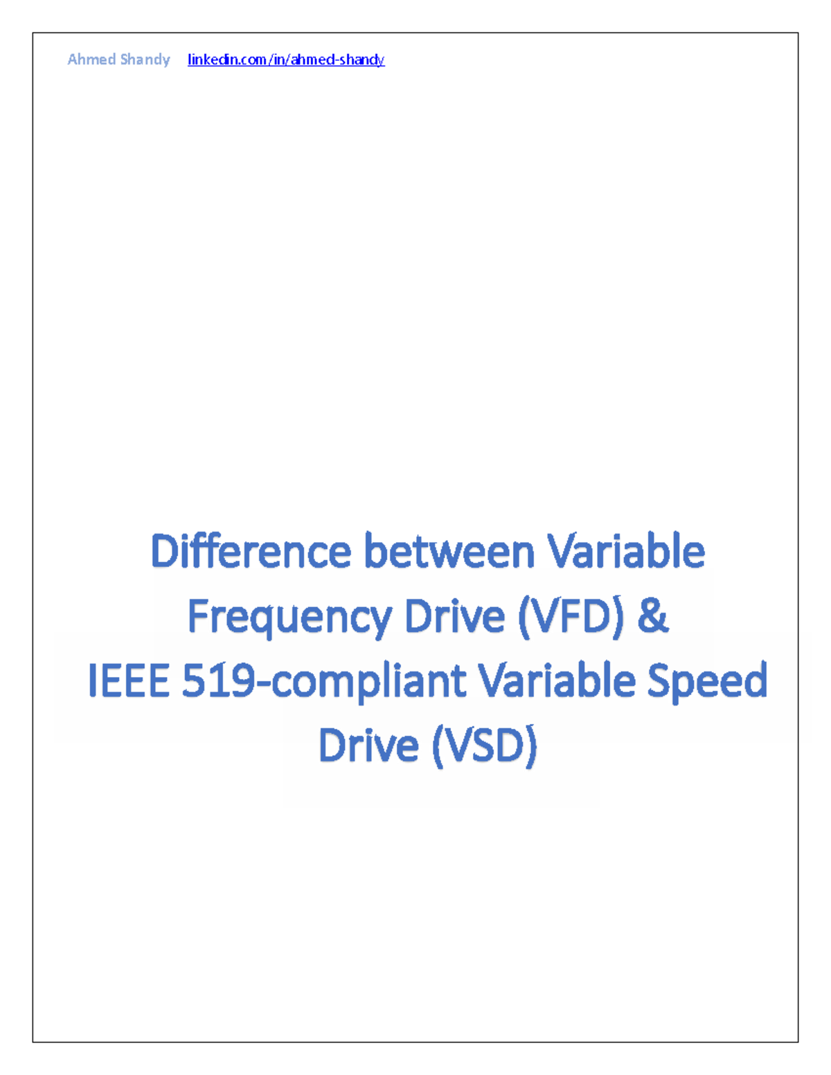 VFD vs VSD: Key Differences and Standards Explained - Studocu