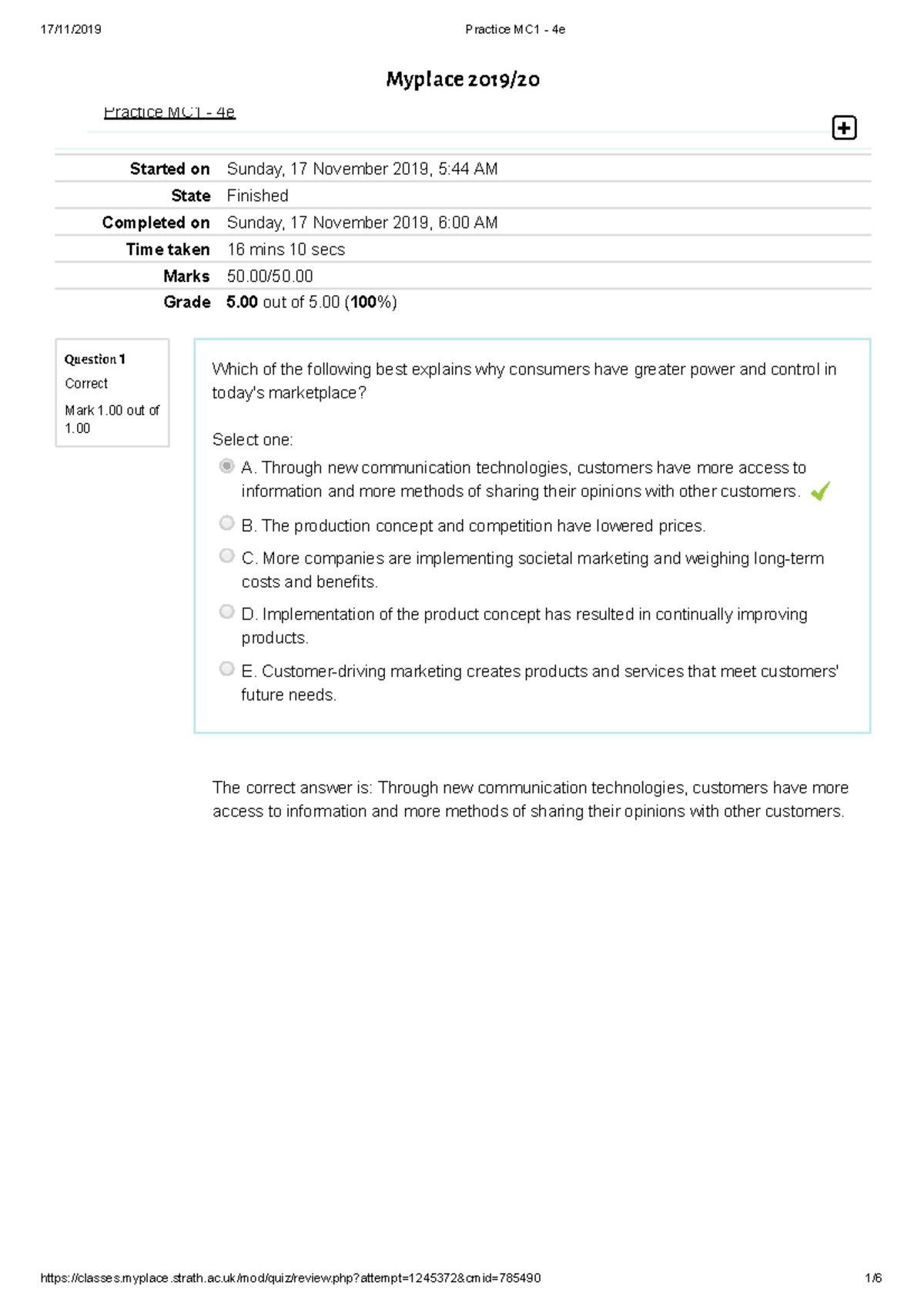 1 - Practice test helping for Marketing test for Semester 1 & 2 ...