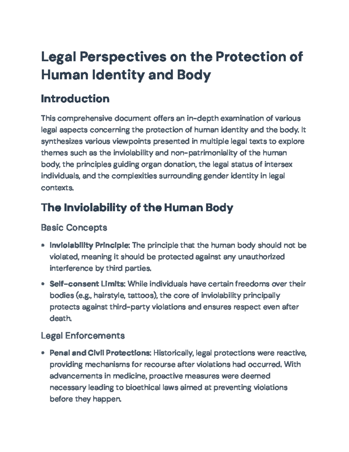 Legal Perspectives on Human Identity & Body Protection: A Detailed ...