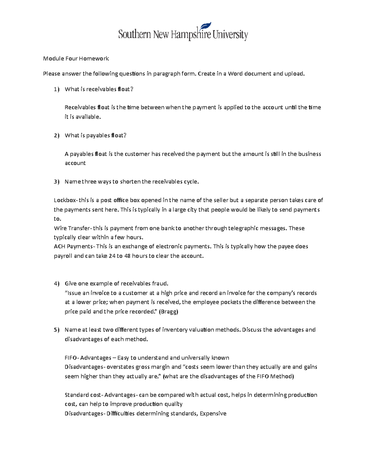 ACC 340 Module Four Homework - Module Four Homework Please answer the ...