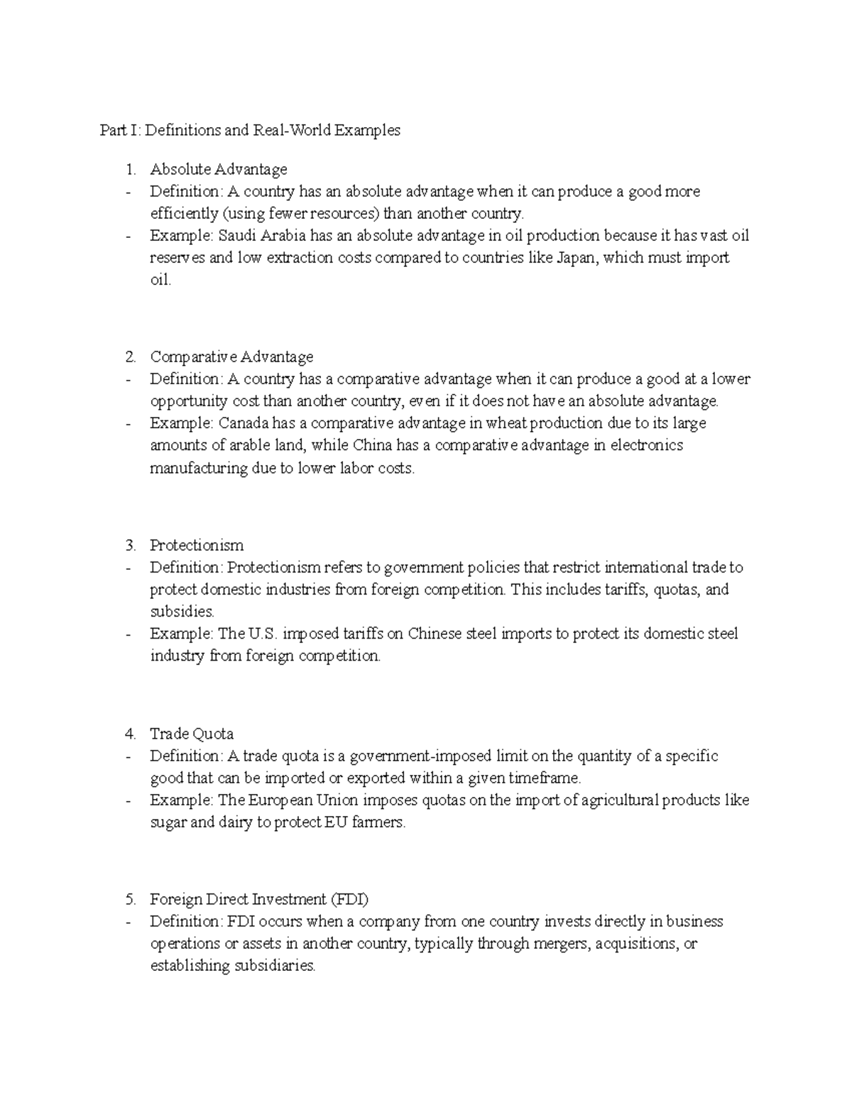 International Business Review: Absolute & Comparative Advantage ...