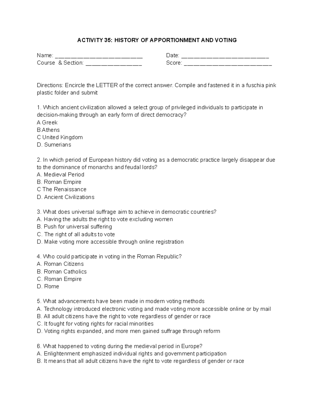 MMW-PART-2 - LESSON 7 - ACTIVITY 35: HISTORY OF APPORTIONMENT AND ...