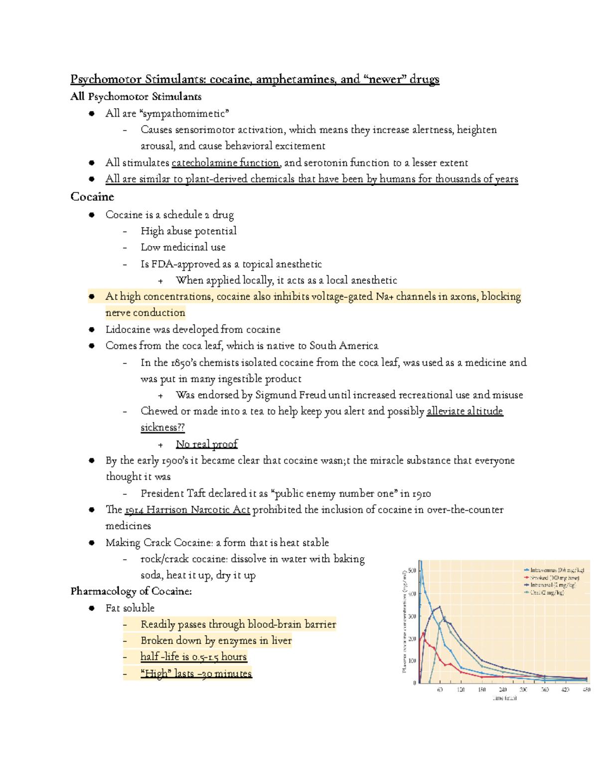 PSY459 Final Exam Notes on Psychomotor Stimulants and Opioids - Studocu