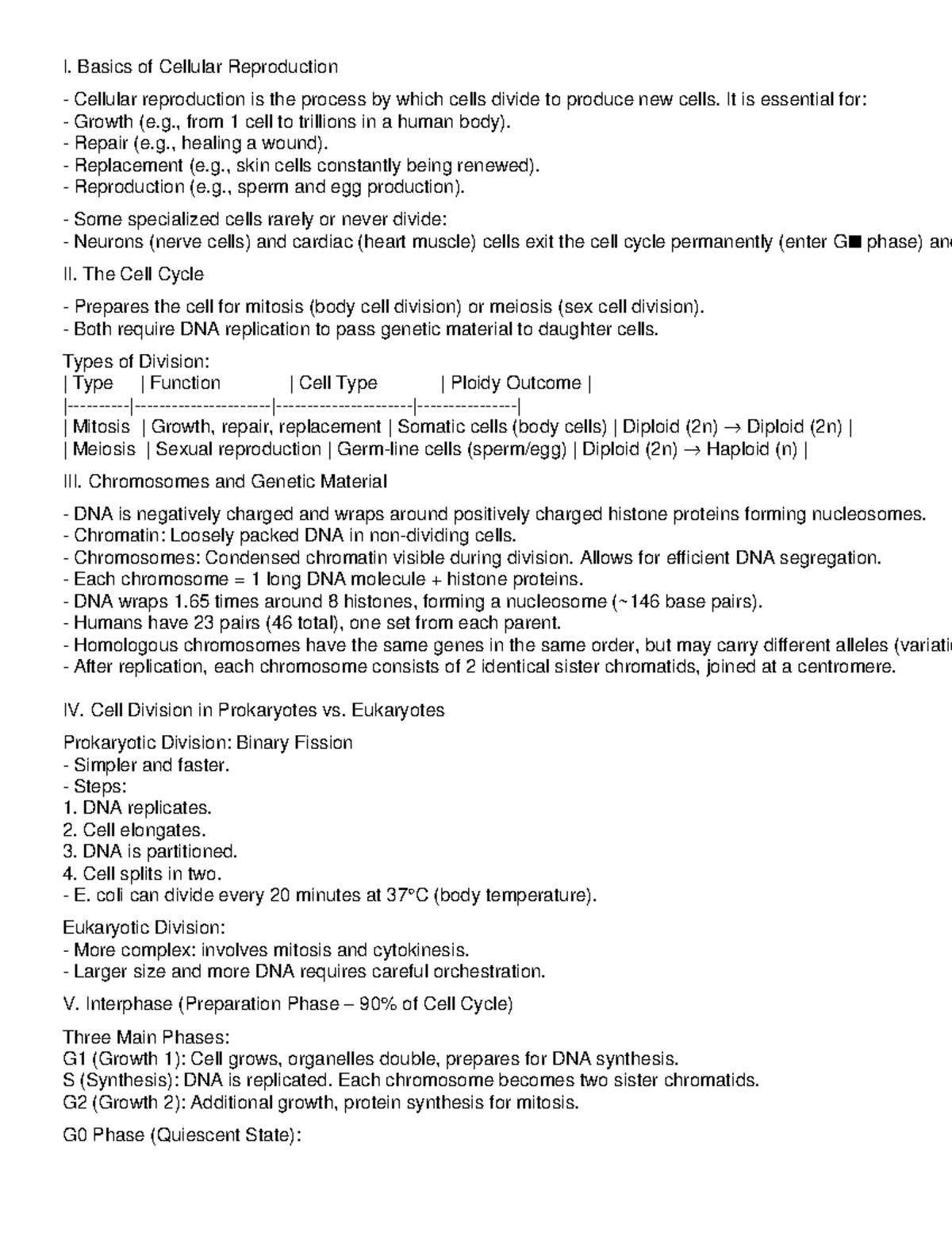 Chapter 10 Study Guide: Basics of Cellular Reproduction and Division ...