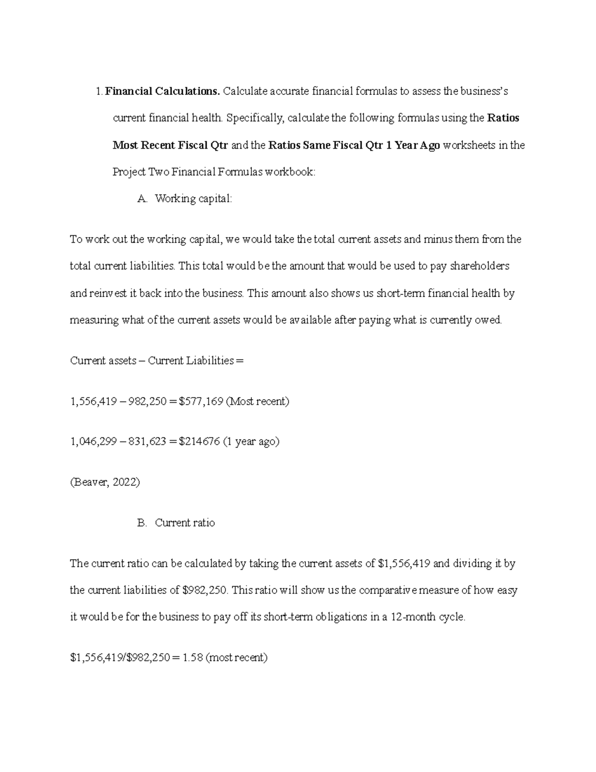 Fin-320 Project Two: Financial Analysis of Chipotle's Qtr Metrics - Studocu