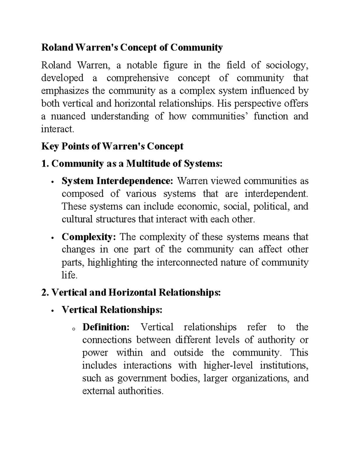 CO Community Organization: Understanding Warren's Concept and Elements ...