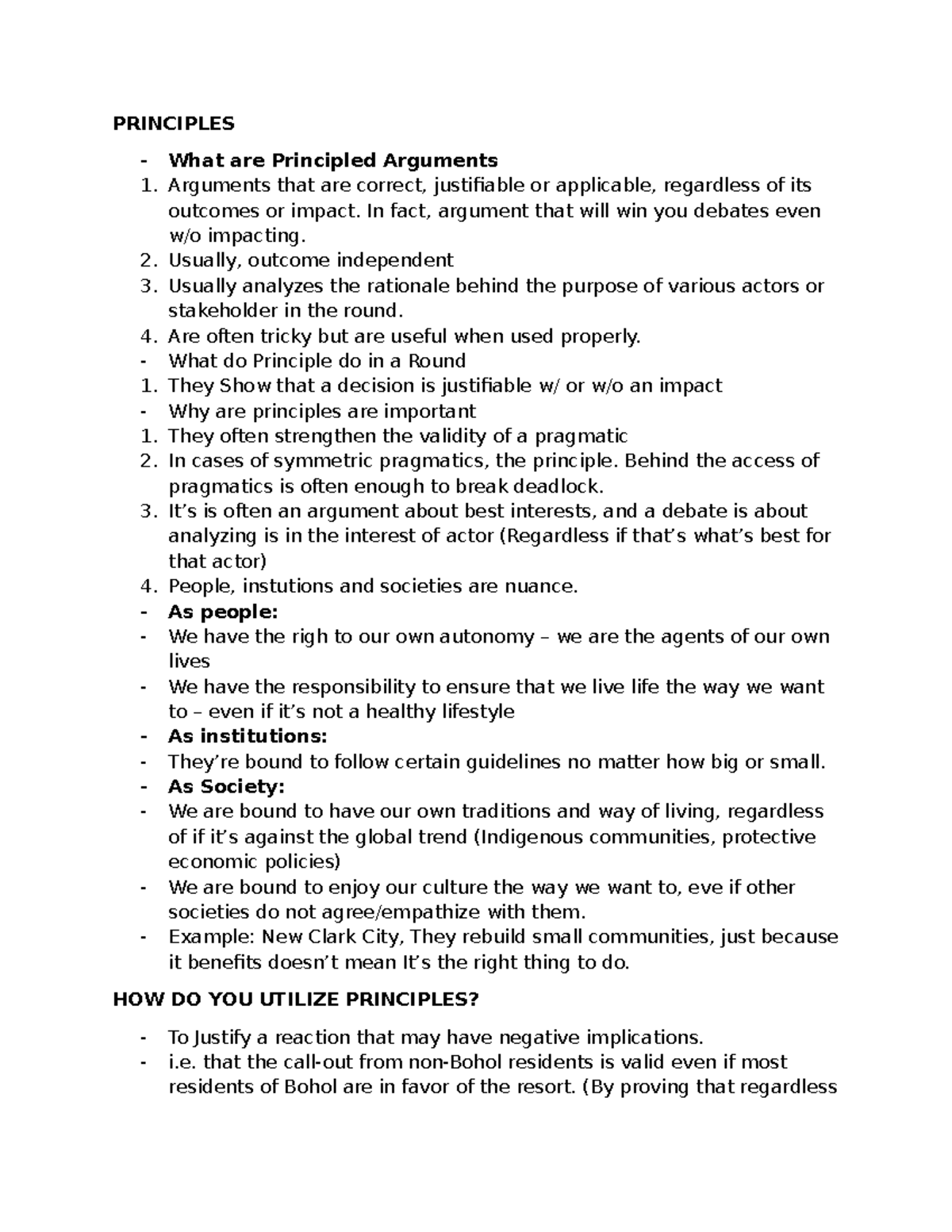 Principles in Debate: Key Notes & Arguments for Winning Strategies ...