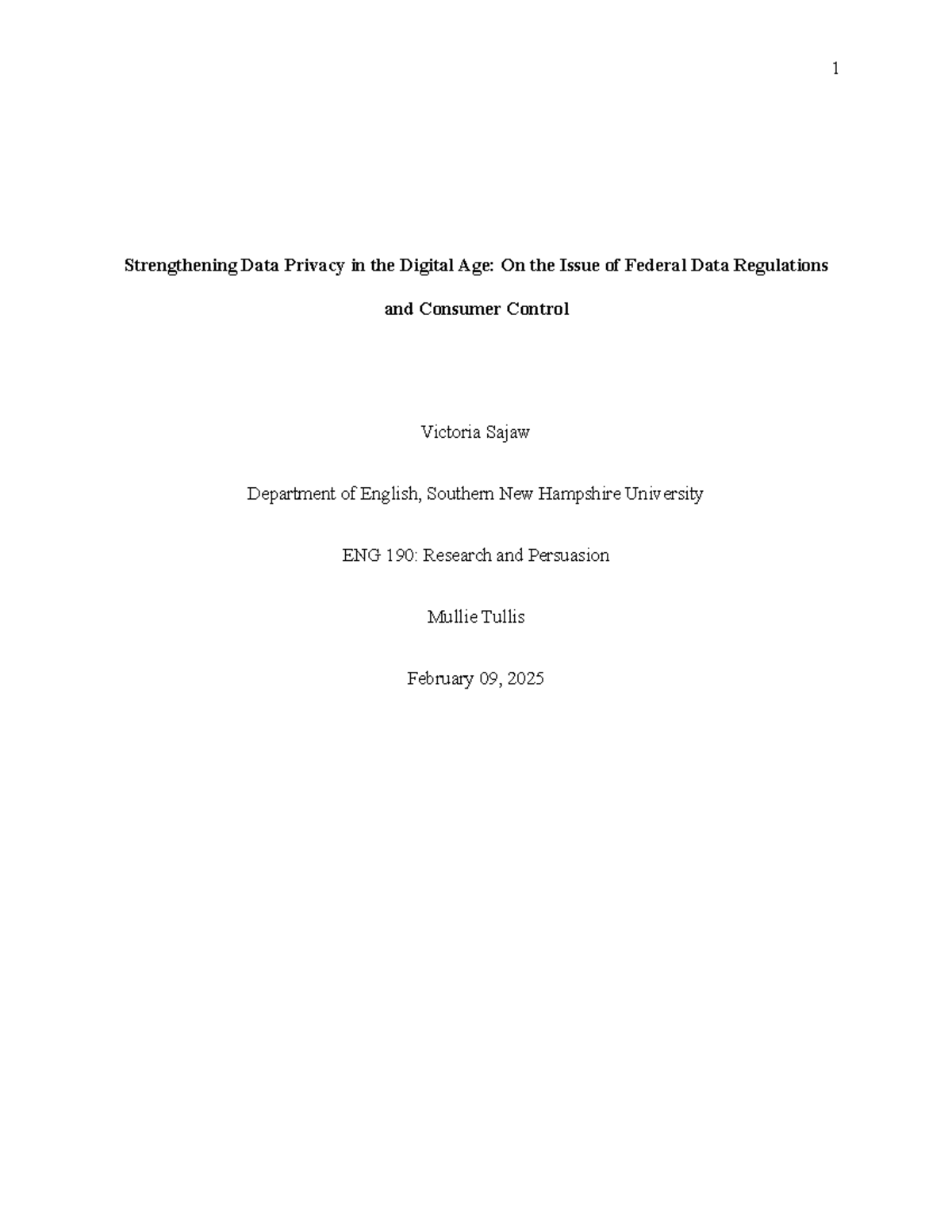 ENG 190: Module 5 Essay Draft on Data Privacy Regulations - Studocu