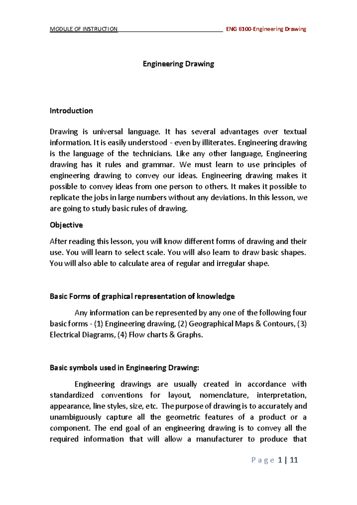 ENGR 101: Intro to Engineering Drawing - Basic Concepts & Symbols - Studocu