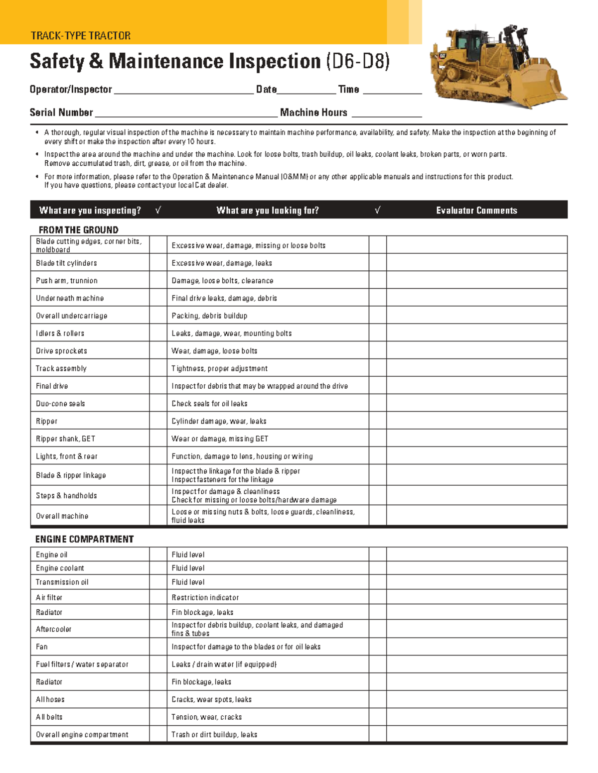 TRAC 101: Safety Maintenance Inspection for Heavy Machinery - Studocu