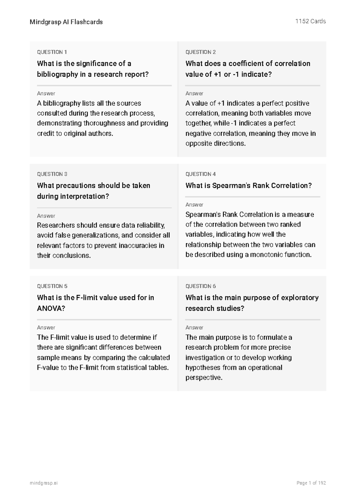 Mindgrasp AI Flashcards: Key Concepts in Research Methods (1152 Cards ...